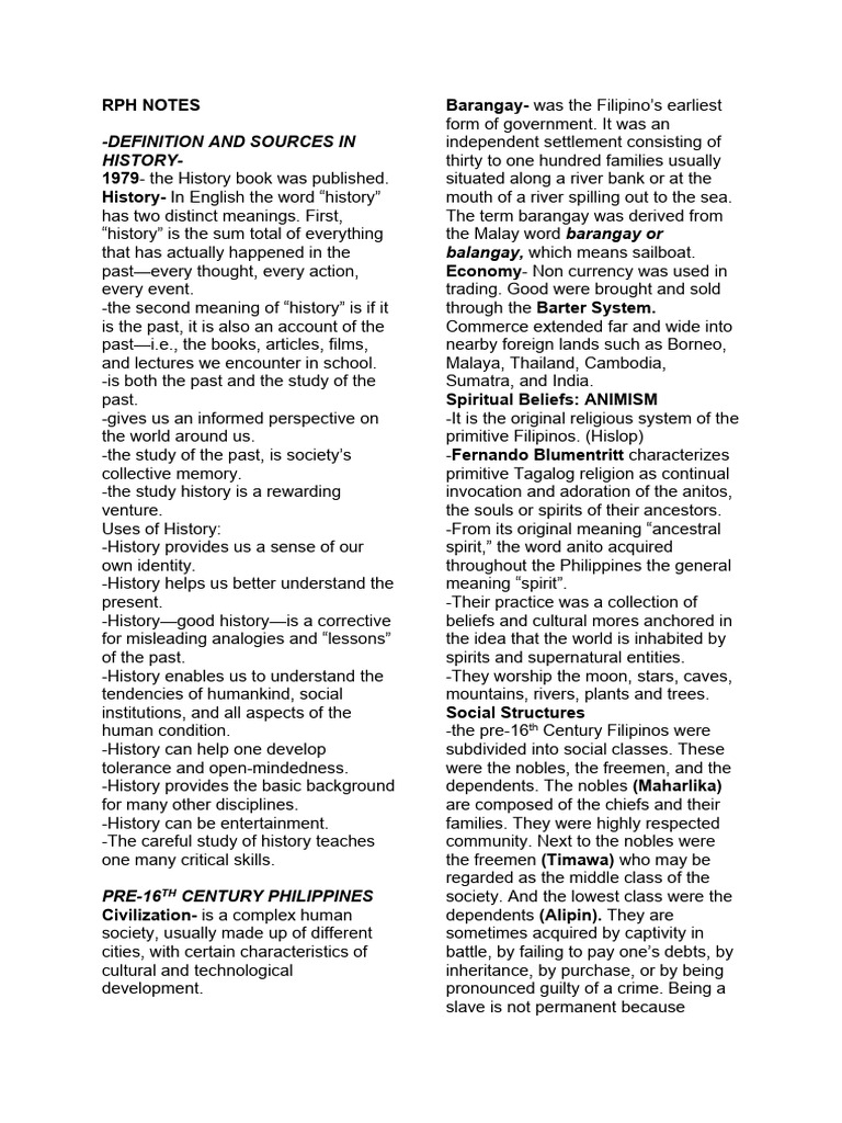 Rph Notes Midterm | PDF | Spanish Colonization Of The Americas | New Spain