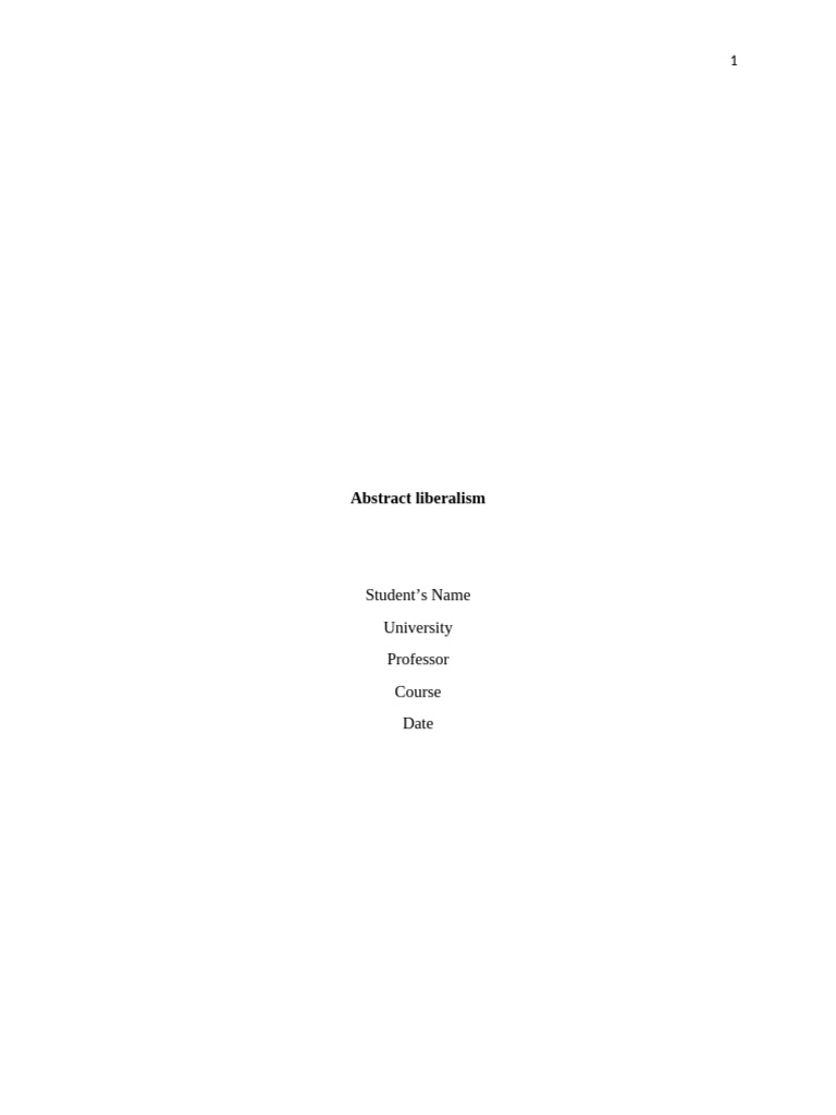 Abstract Liberalism | PDF
