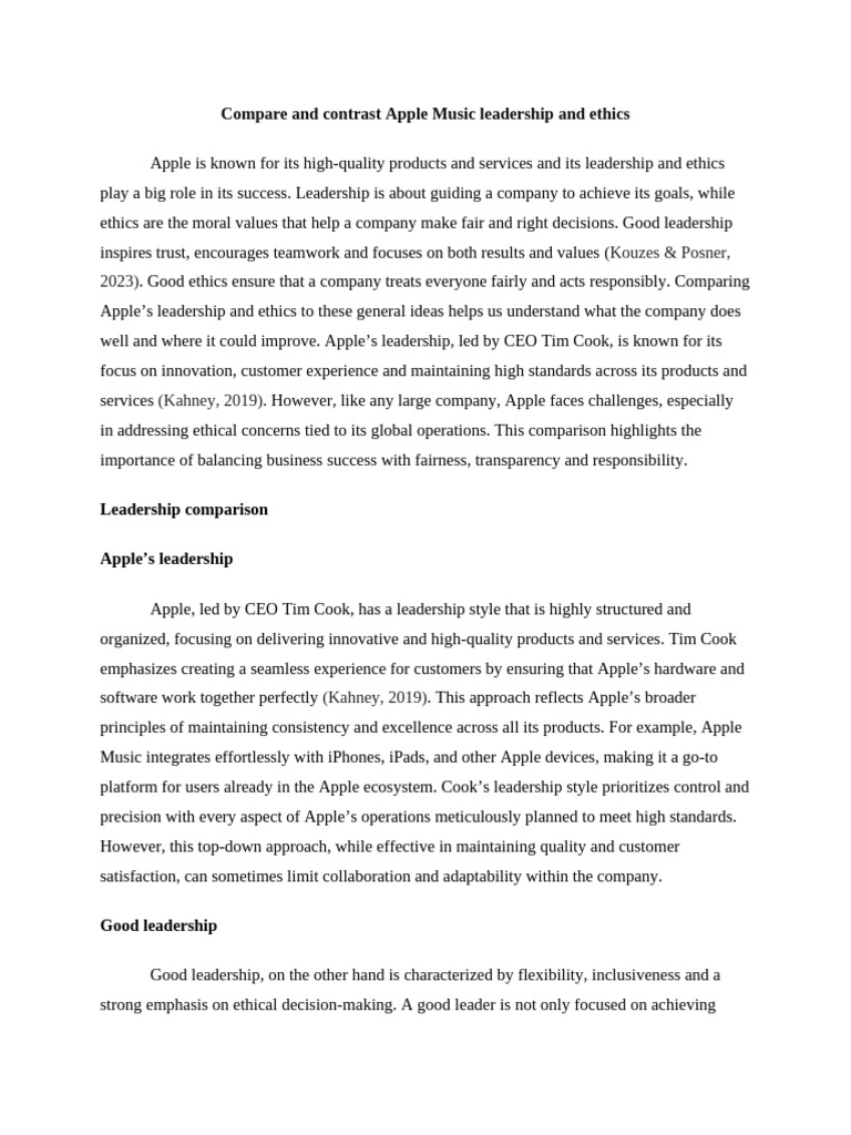 Apple Music Leadership and Ethics | PDF | Leadership | Apple Inc.