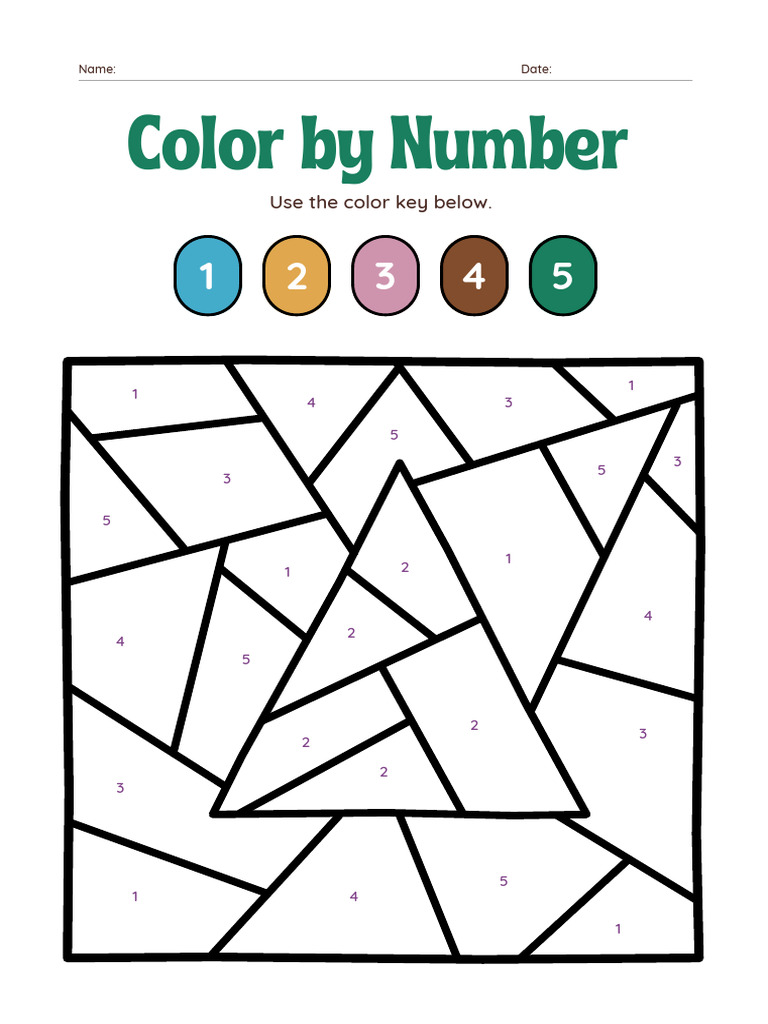 Color by Number Shapes Worksheet in Colorful Illustrative Style PDF | PDF