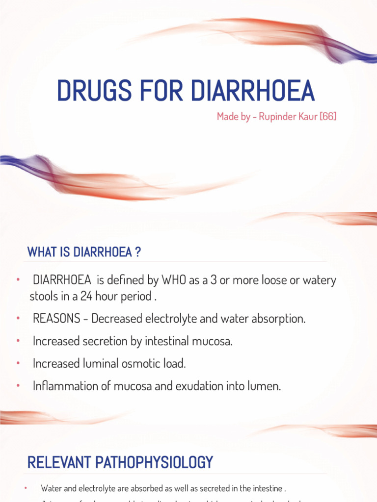Drugs For Diarrhoea | PDF