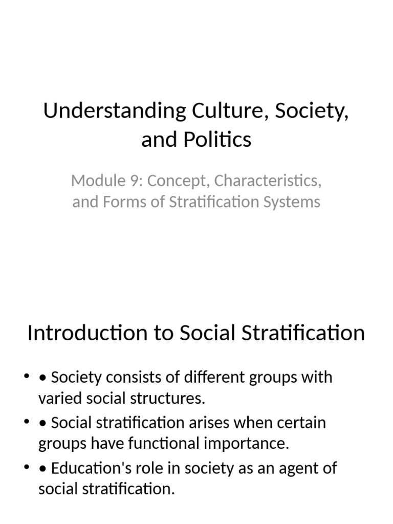Social Stratification Systems Guide | PDF