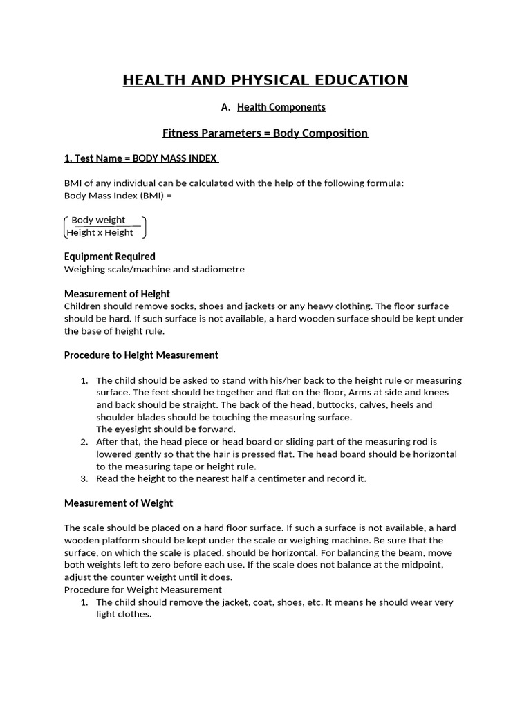 Hpe Practical Record Pdf Weighing Scale Human Body Weight