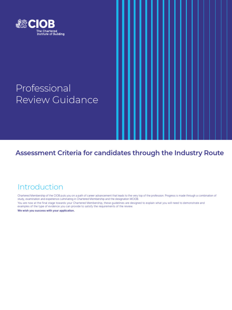 CIOB Professional Review Guidance | PDF | Turnitin | Risk