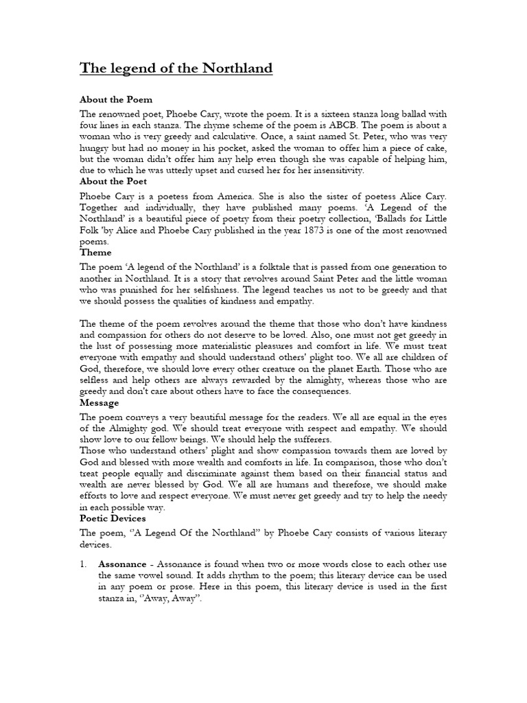 The Legend of The Northland | PDF | Poetry | Poetics