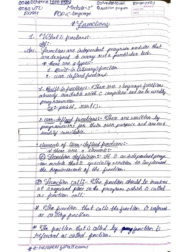 Module 3 Vtu Solved All Model Question Paper Of Principle Of Programming Using C Pdf