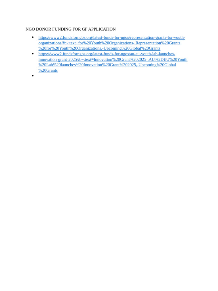 Ngo Donor Funding | PDF