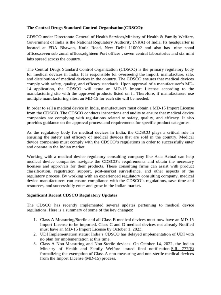 CDSCO and DGCA | PDF | Medical Device | Regulatory Compliance