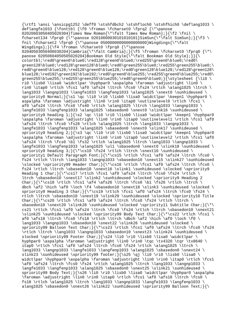 RTF Document Formatting Guide | PDF | Html | Hyperlink