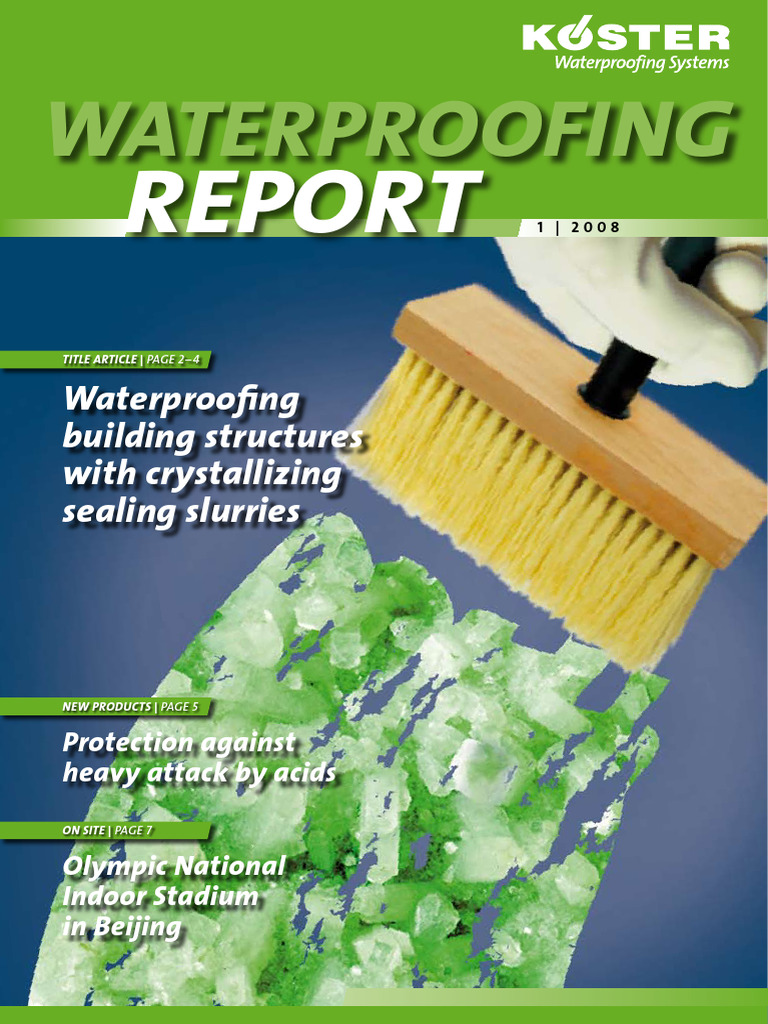 KOESTER Waterproofing Report 2008 1 | PDF | Concrete | Corrosion