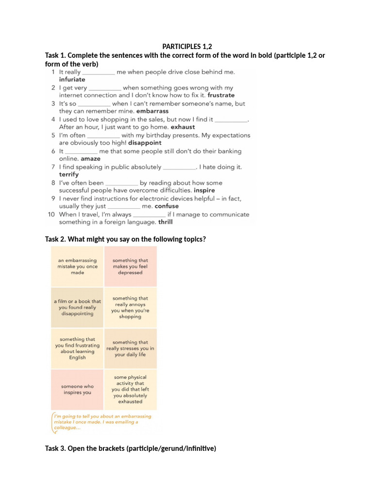 PARTICIPLES 1,2 | PDF