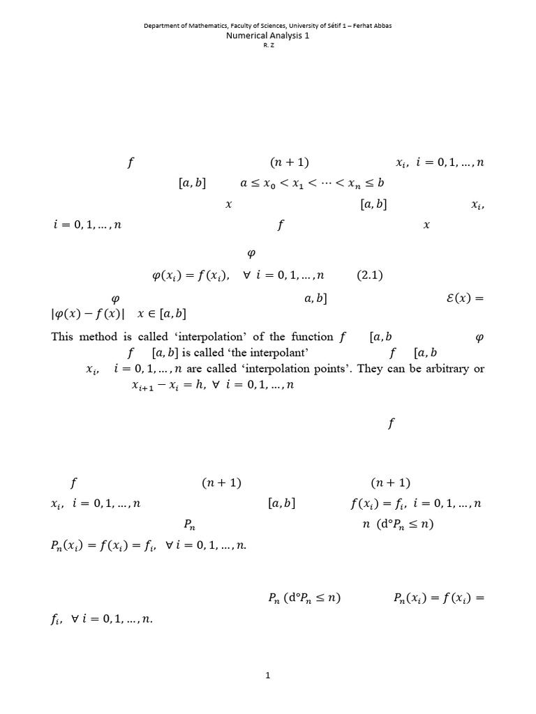 NAN1 Chapter2 2024 2025 1 | PDF | Numerical Analysis | Mathematical Concepts