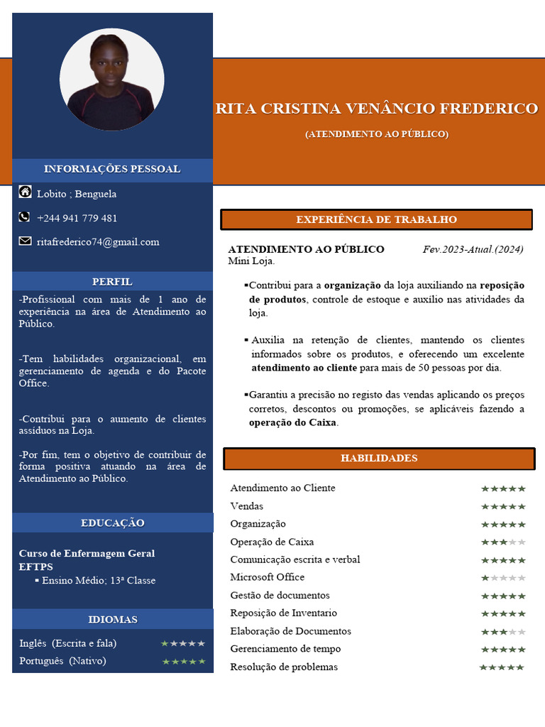 Rita Cristina Venâncio Frederico CV | PDF