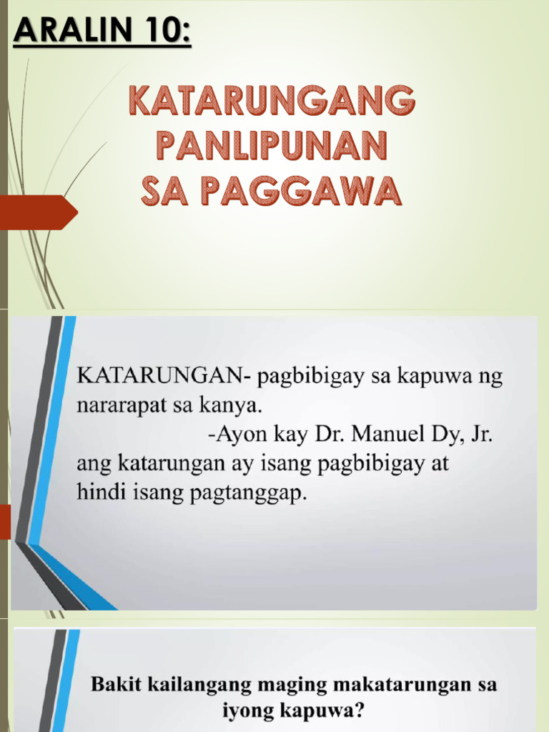 Aralin 10 Katarungang Panlipunan | PDF