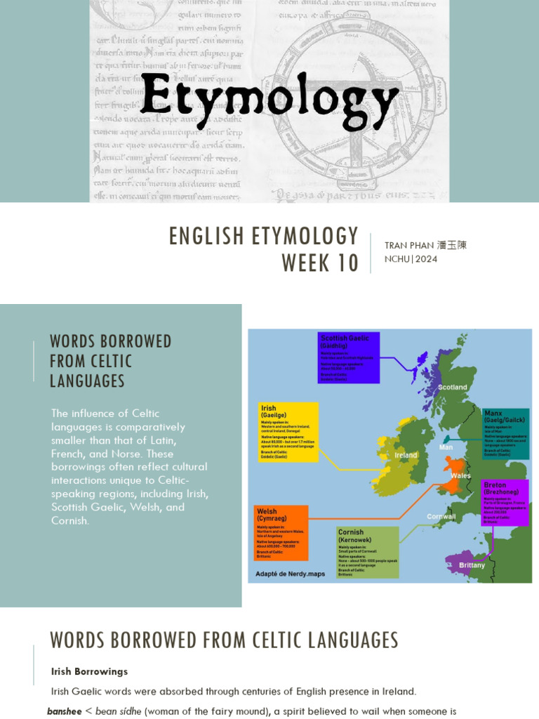 英語字源學 English Etymology W10 | PDF | English Language | Irish Language