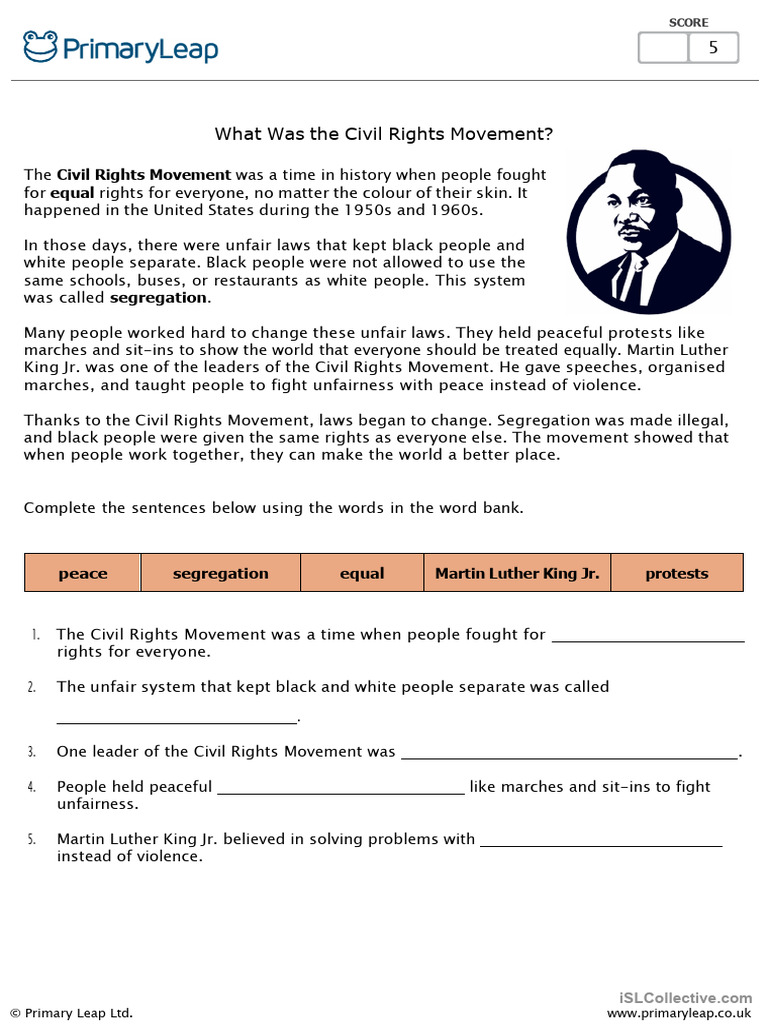 The Civil Rights Movement - Equality and Fairness | PDF