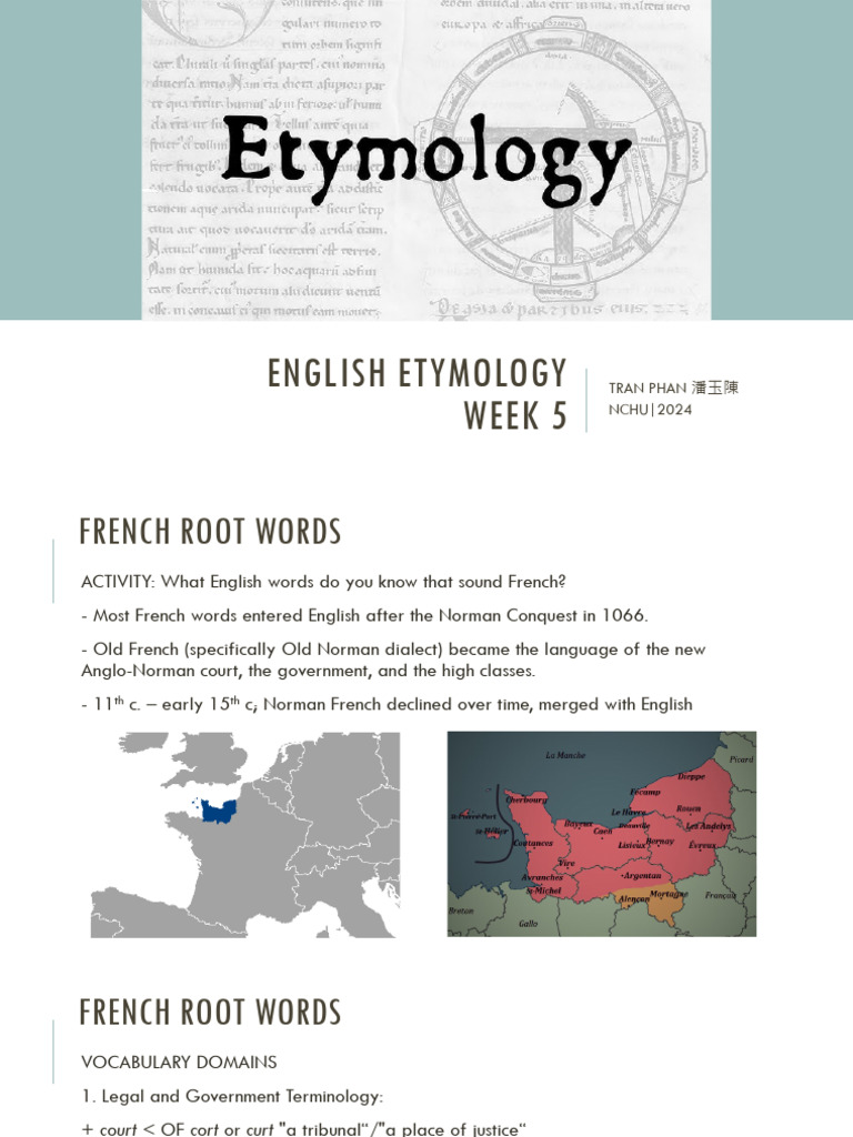英語字源學 English Etymology W5 (French Root Words) | PDF | Human ...