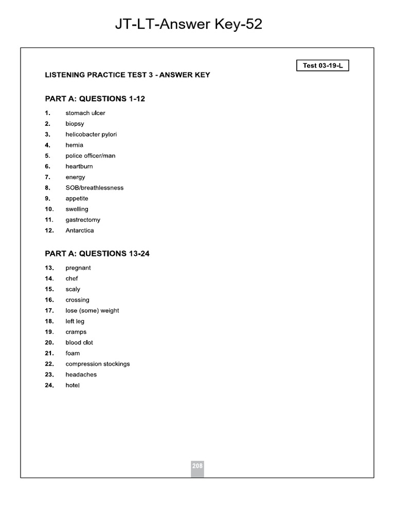 LT Siomon Mortlake - Answerkey | PDF