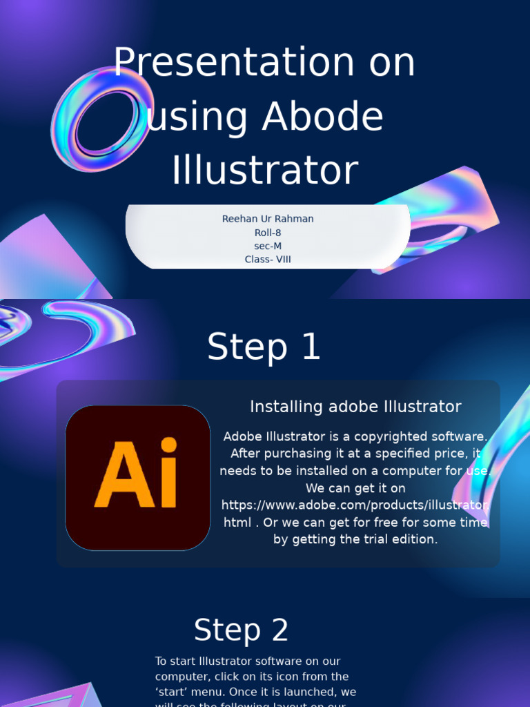 Presentation On Using Adobe Illustrator | PDF | Adobe Illustrator | Shape