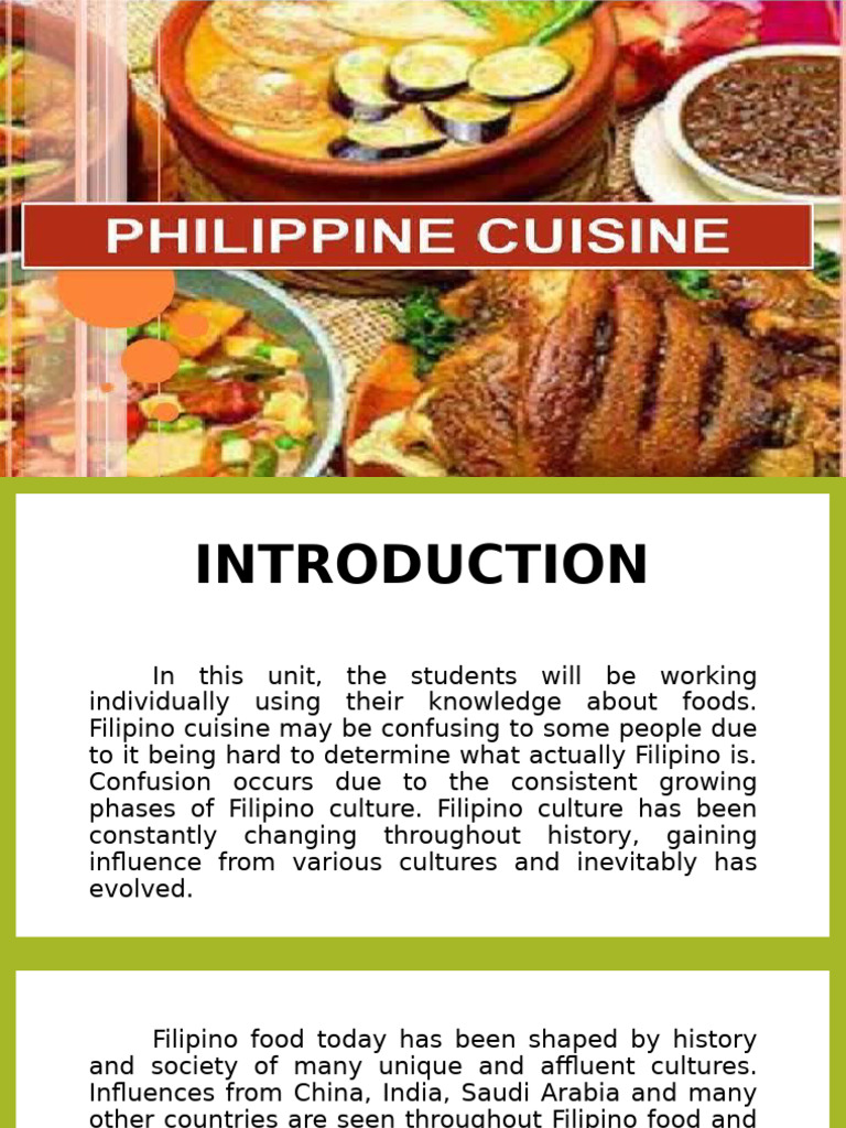 Exploring Filipino Cuisine and Dishes | PDF | Cooking | Asian Cuisine
