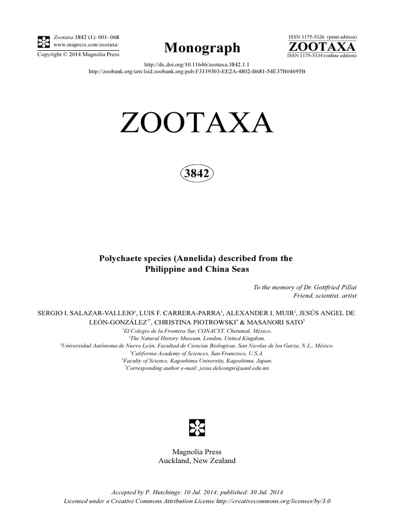 Zootaxa: Monograph | PDF