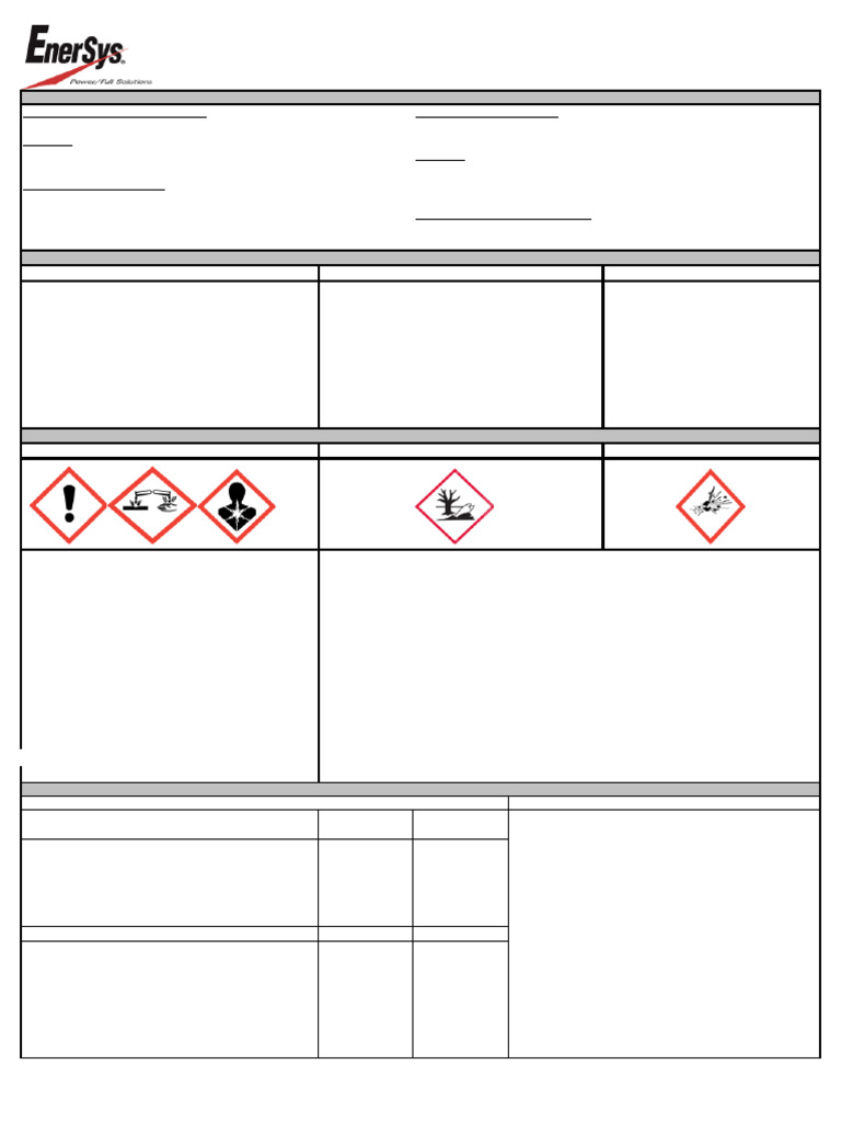 sds-853020 - Motive Power Pb-Acid UN2794 | PDF | Dangerous Goods | Lead