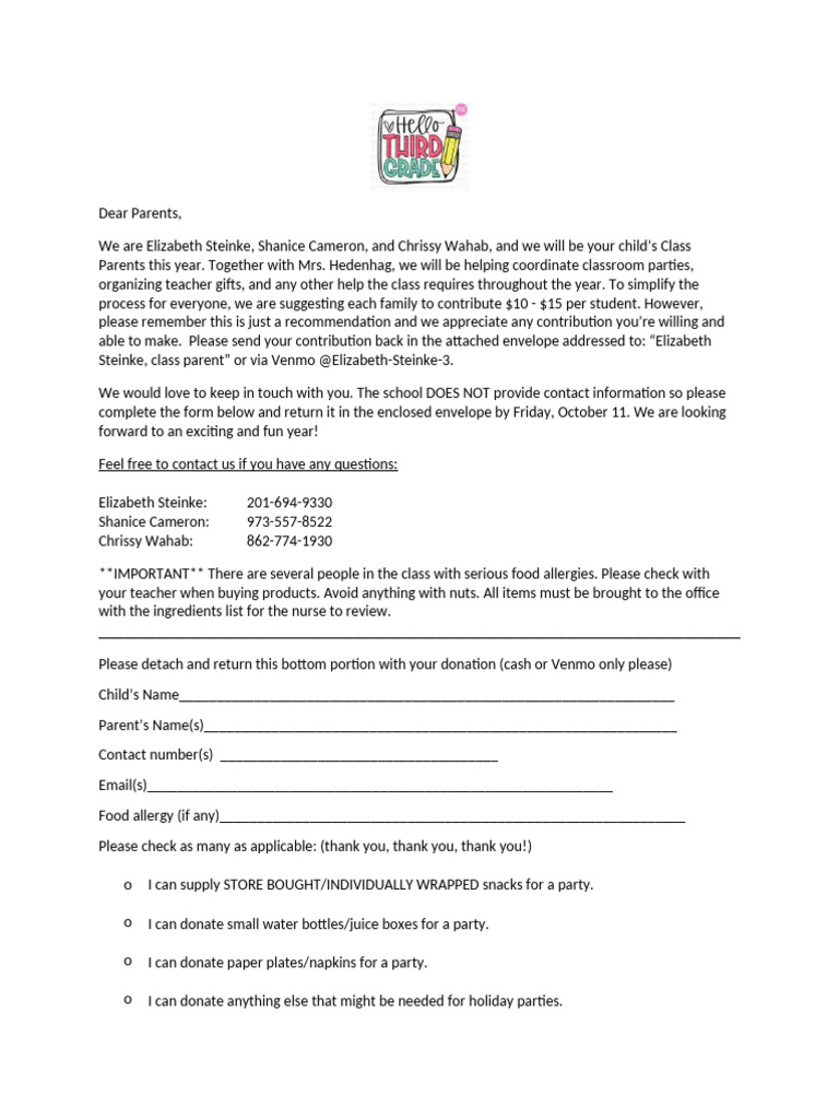 3rd Grade Collection Letter | PDF