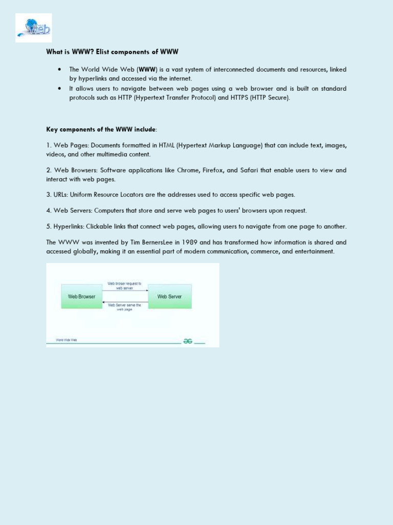 What Is WWW and Web Browsers | PDF | World Wide Web | Internet & Web