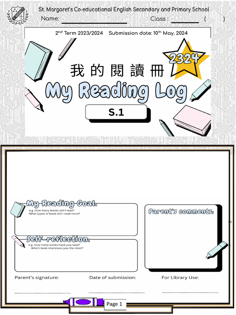 Term2 My Reading Log S1 BookBW 2324 | PDF