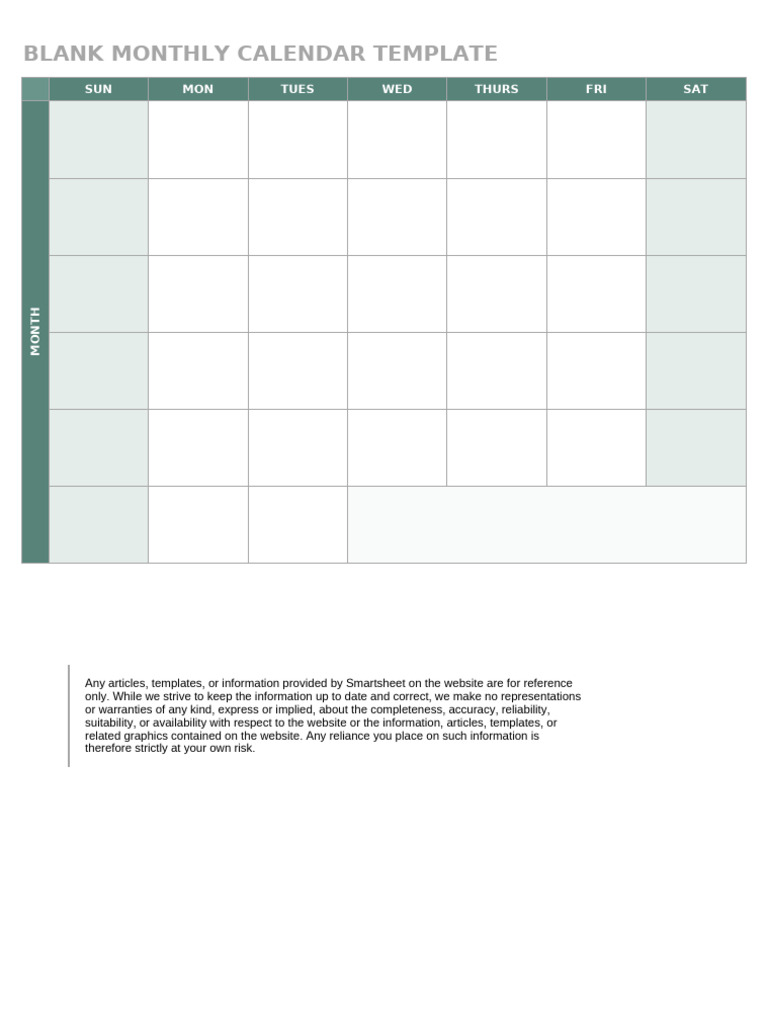 IC Blank Monthly Calendar 8583 | PDF