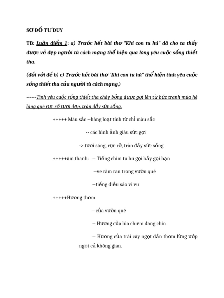 SƠ Đ TƯ DUY - Khi Con Tu Hú | PDF