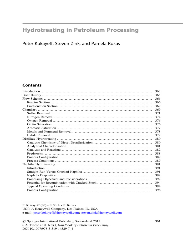 Hydrotreating in Petroleum Processing | PDF | Chemical Reactor ...