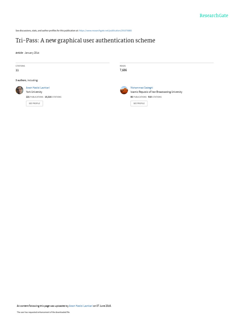 Tri PassAnewgraphicaluserauthenticationscheme | PDF | Password | Usability