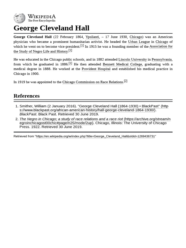 George Cleveland Hall | PDF