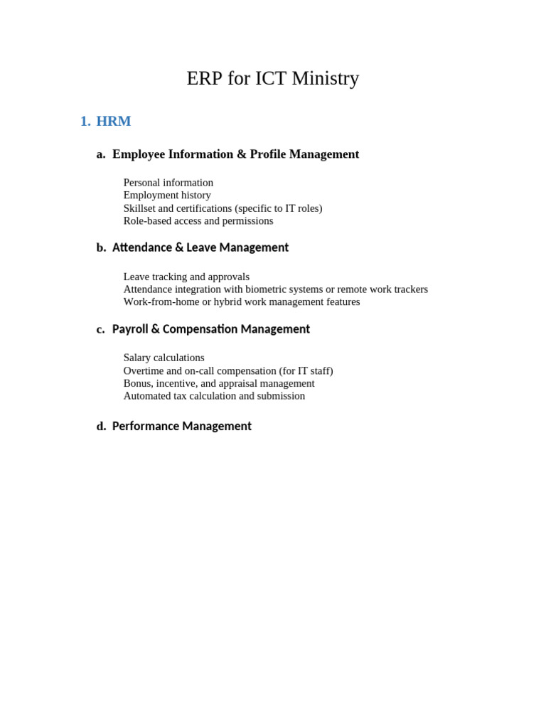 ERP For ICT Ministry1 | PDF