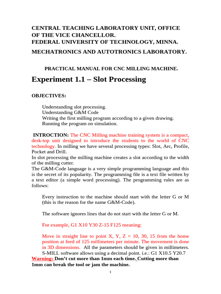 CNC Milling Practical Marking Scheme | PDF | Numerical Control ...