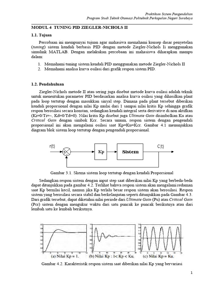 Modul 4 Tuning Pid Ziegler-Nichols Ii | PDF