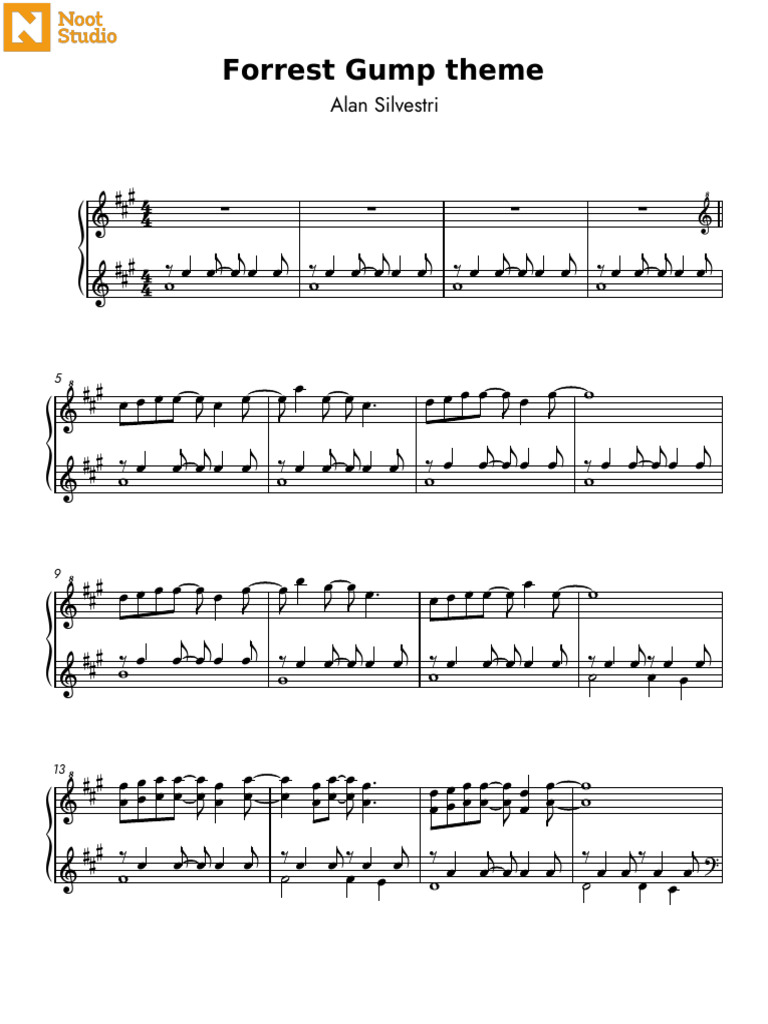 Forrest Gump Feather Theme by Alan Silvestri | PDF