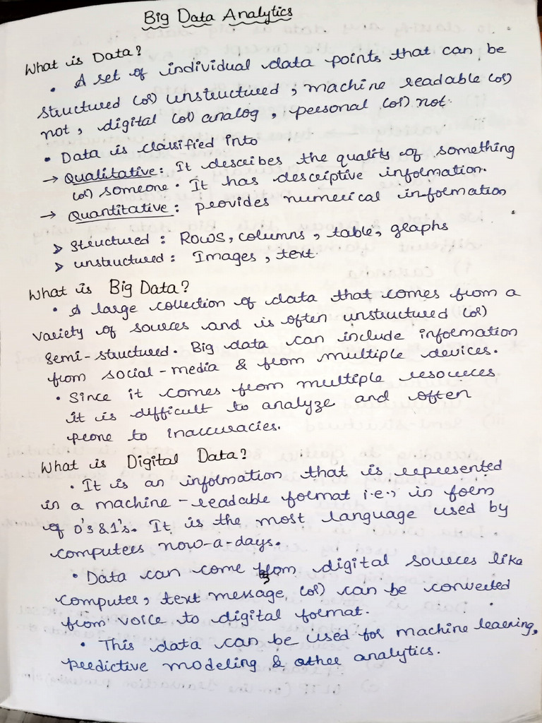 BDA Unit 1 Notes | PDF