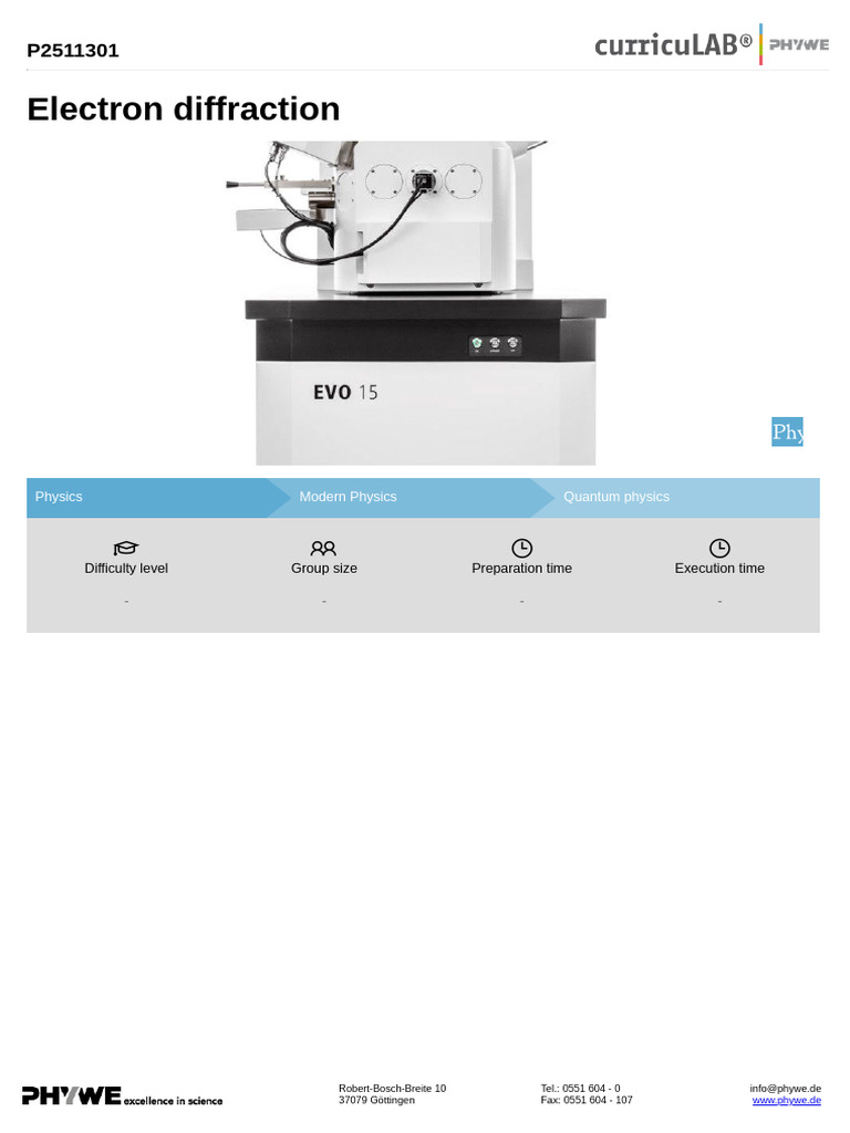 21 Electron Diffraction Experimnent Pdf Electron Diffraction