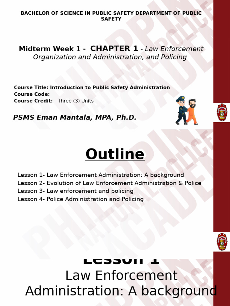 Midterm W1 C1 - Law Enforcement Organization and Administration, and ...