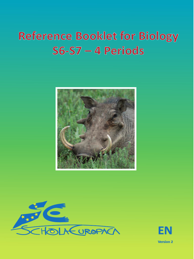 En - Reference Booklet For Biology Version 2 - S6-S7 - 4 Periods ...