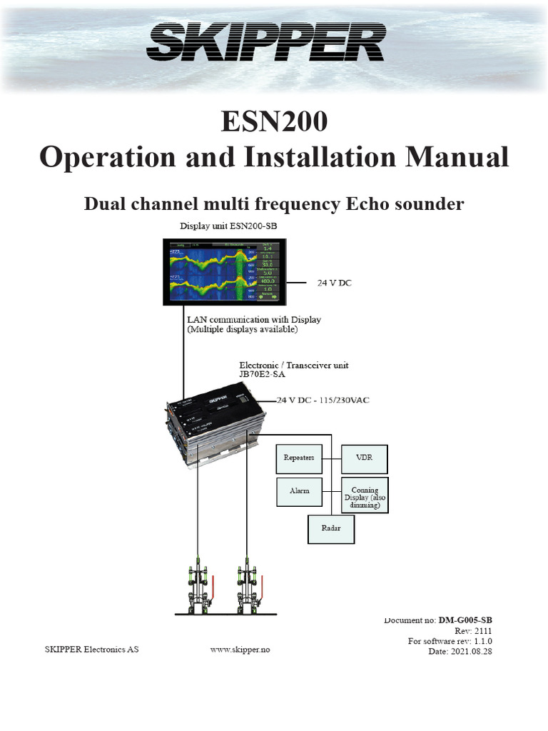 ESN200 Echo Sounder Manual | PDF | Electrical Connector | Manufactured ...