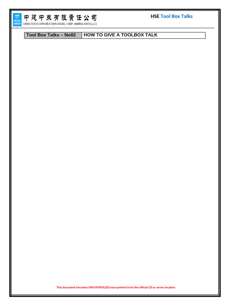 Effective Toolbox Talk Techniques | PDF | Human Communication ...