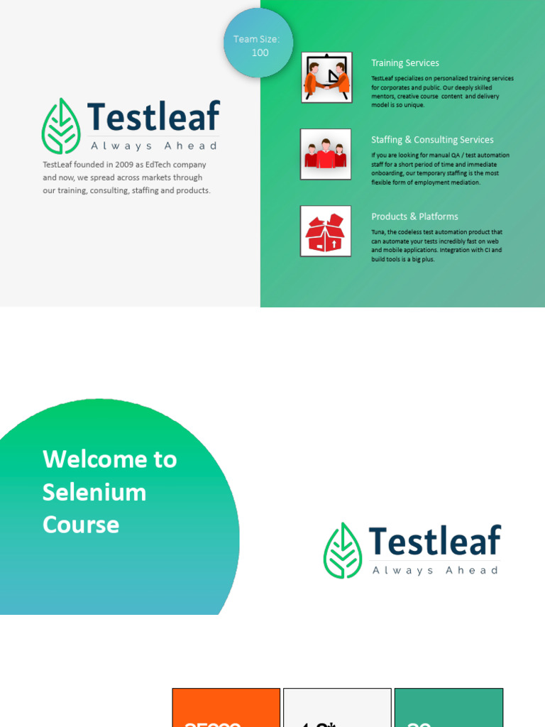 Welcome To TestLeaf - Selenium WebDriver WeekEnd | PDF | Educational ...
