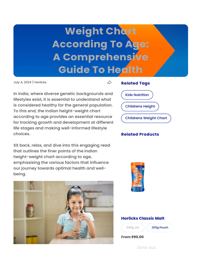 Indian Height-Weight Chart by Age | PDF | Body Mass Index | Nutrition