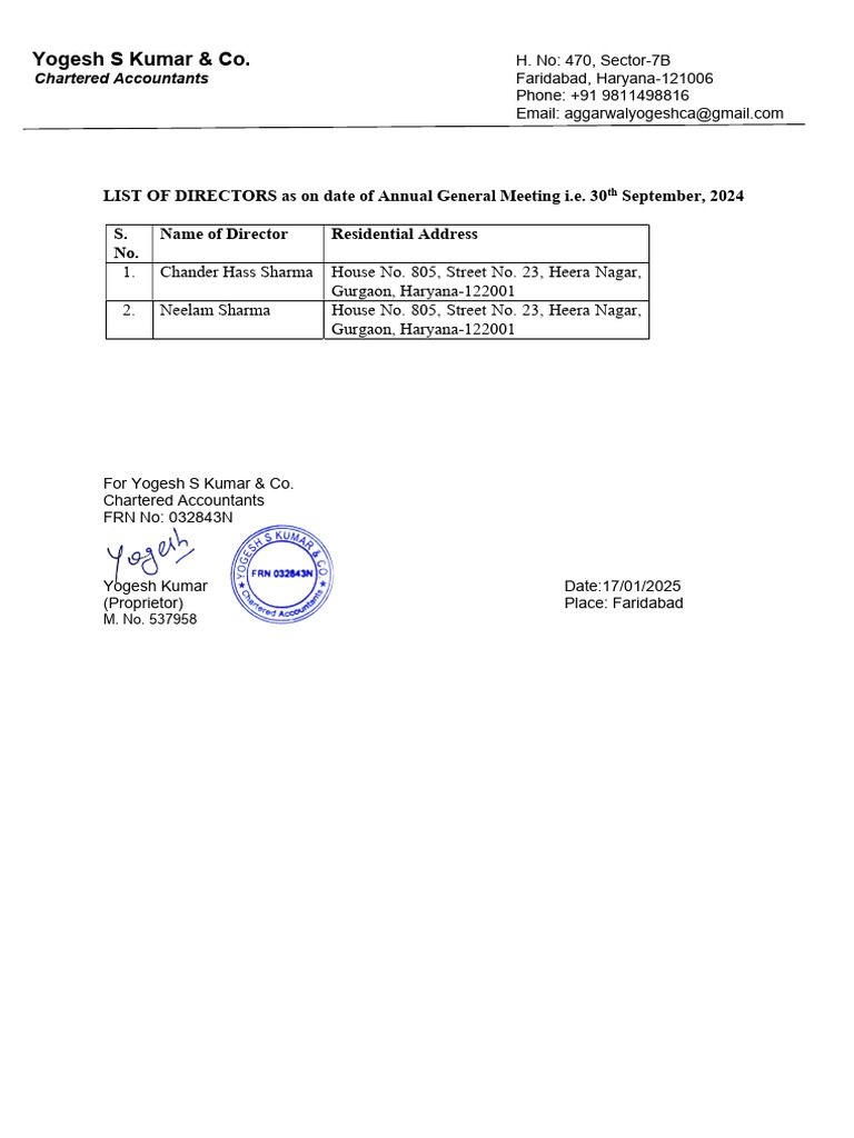 Qsol Directors | PDF