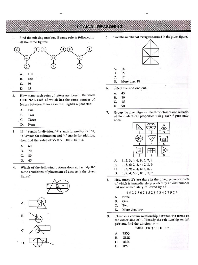 Grade 7 IMO 2022-23 Set A Answer Key | PDF