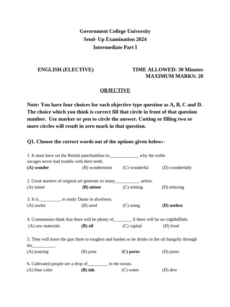 Key ENG LIT Part-1 Sendup | PDF