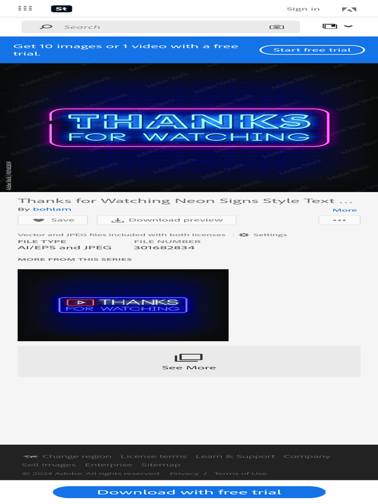 Thanks for Watching Neon Signs Style Text Vector Stockbyuhh Vector ...